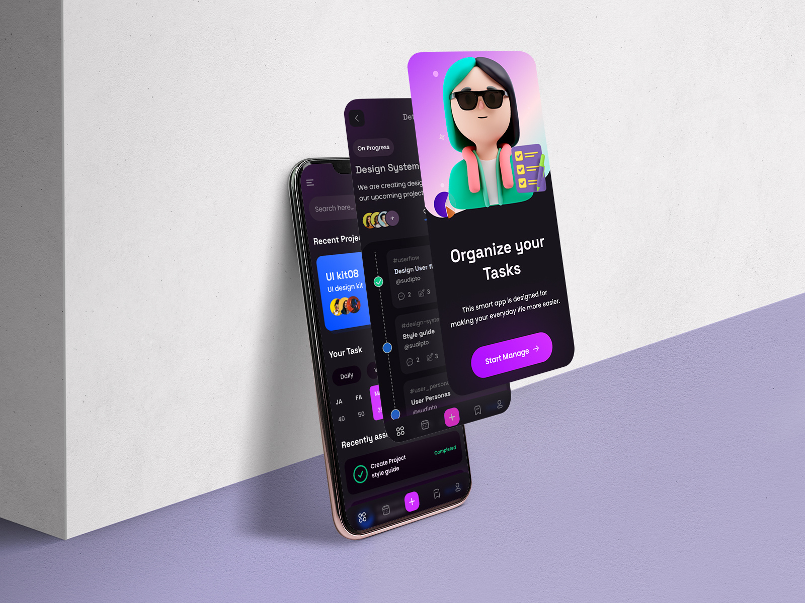Daily Task Management App UI by Sudipta chakrabarti on Dribbble