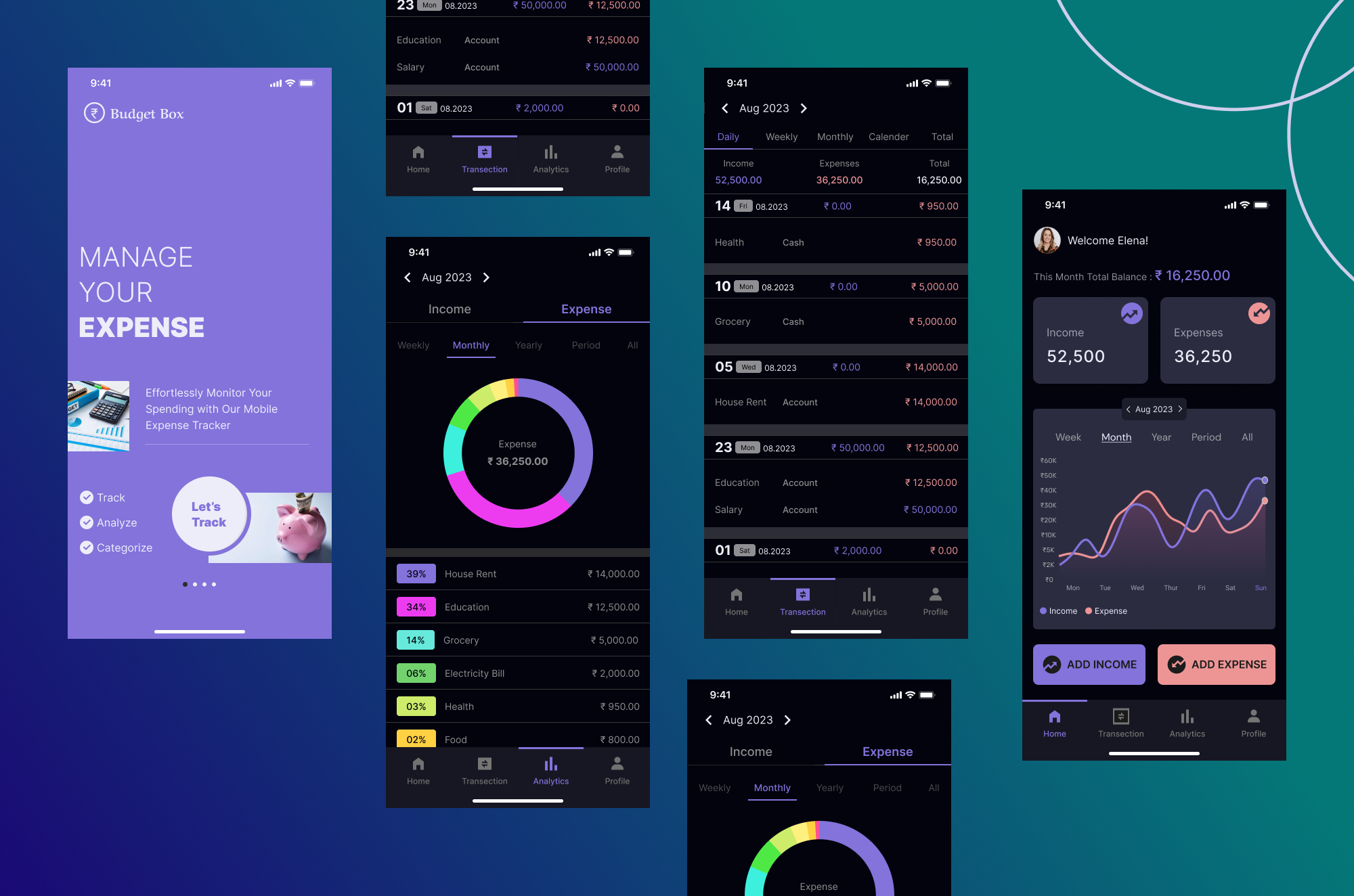 Expense Tracker App Design by Shrutiba jadeja on Dribbble