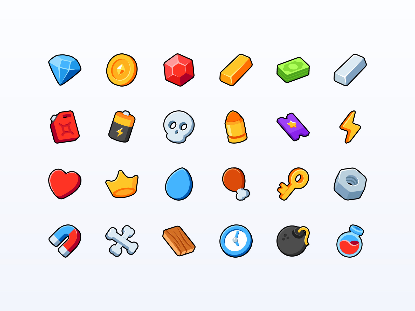 3D Vector icons for game UI by Serhii Konovalenko on Dribbble