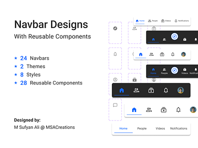 Mobile Navbar Designs - with Reusable Components by M Sufyan Ali on ...