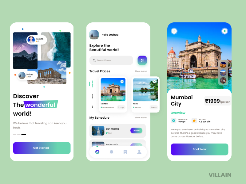 Travel Agency App Design by The Villain on Dribbble Travel Agency App Design by The Villain on Dribbble