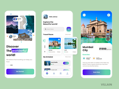 Travel Agency App Design by The Villain on Dribbble