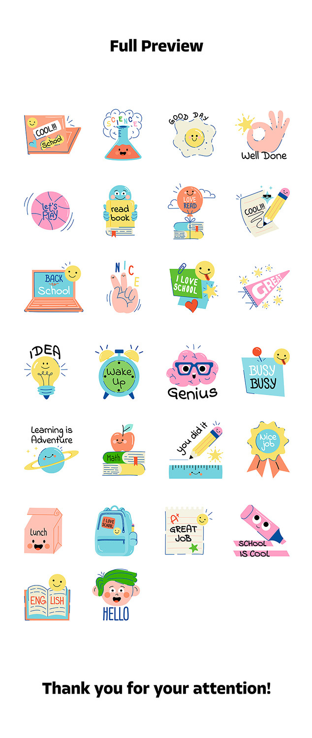 Back to School sticker pack by Darko Vujic on Dribbble
