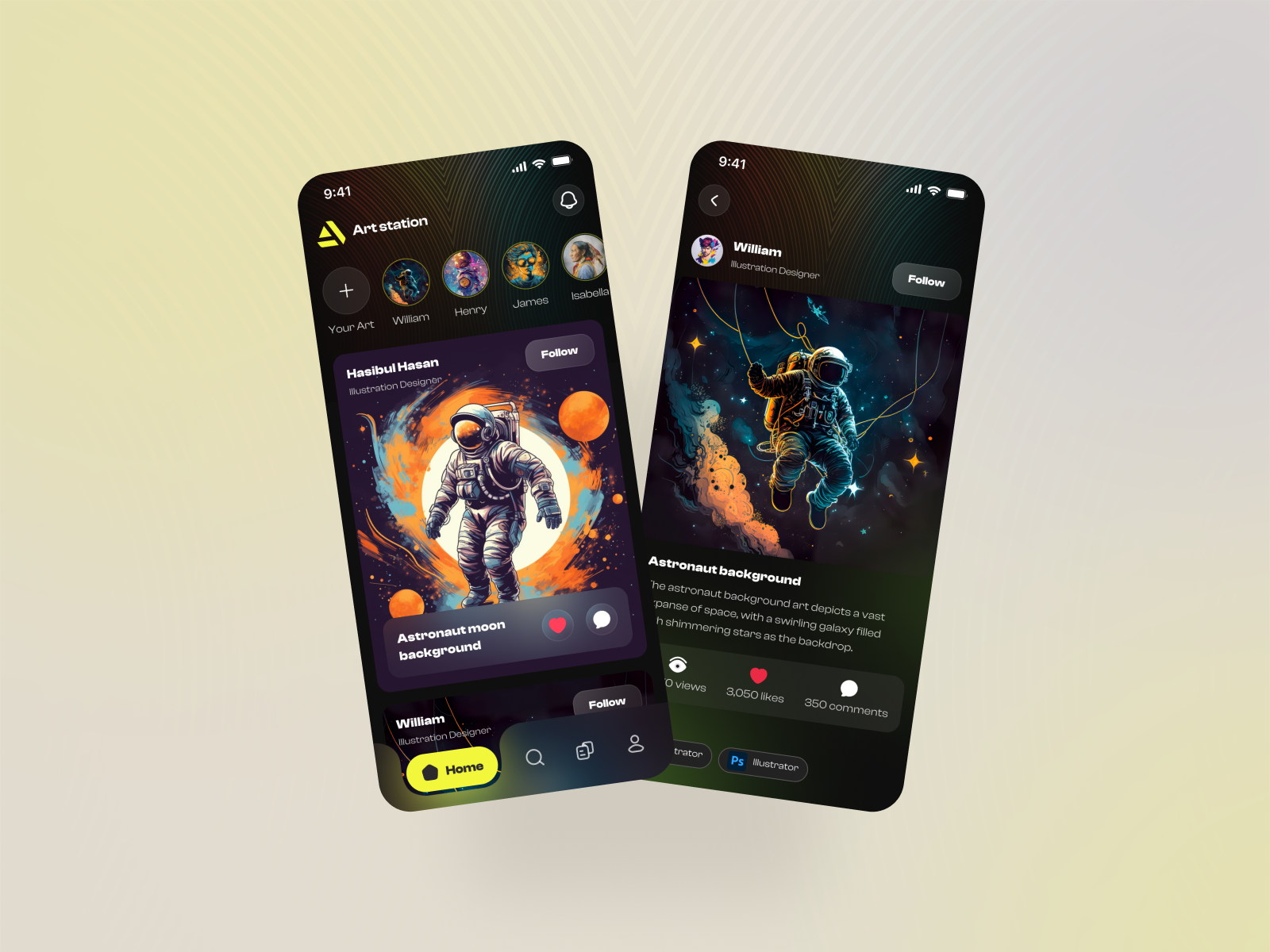 Artstation Redesigned App UI by Design Monks - UX UI | Web Design | Web & Mobile App | Branding ...
