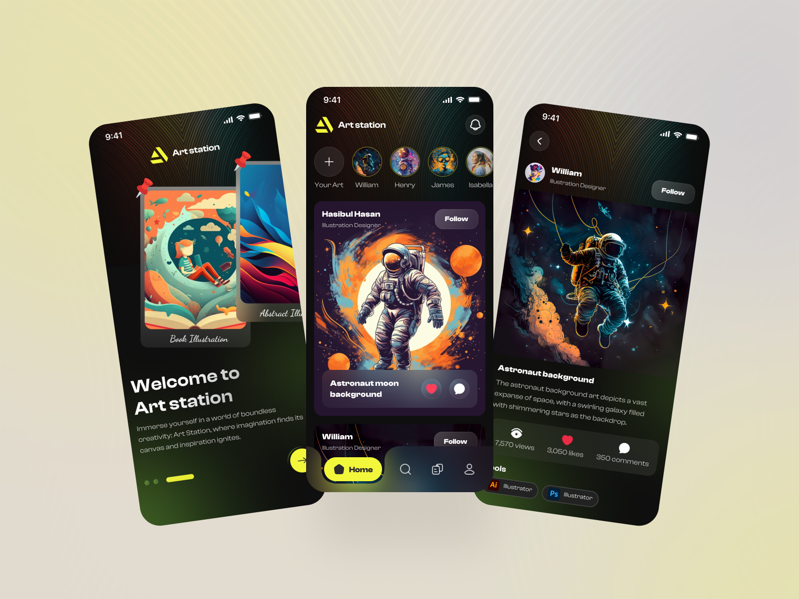 Artstation Redesigned App UI by Design Monks - UX UI | Web Design | Web & Mobile App | Branding ...