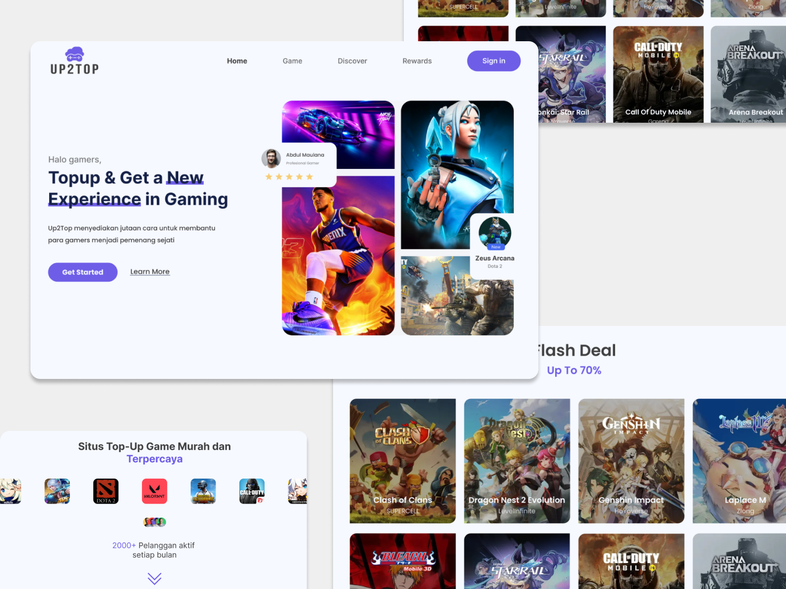 Up2Top - TopUp and Games Web Platform - Website Design by Ridho Ray ...