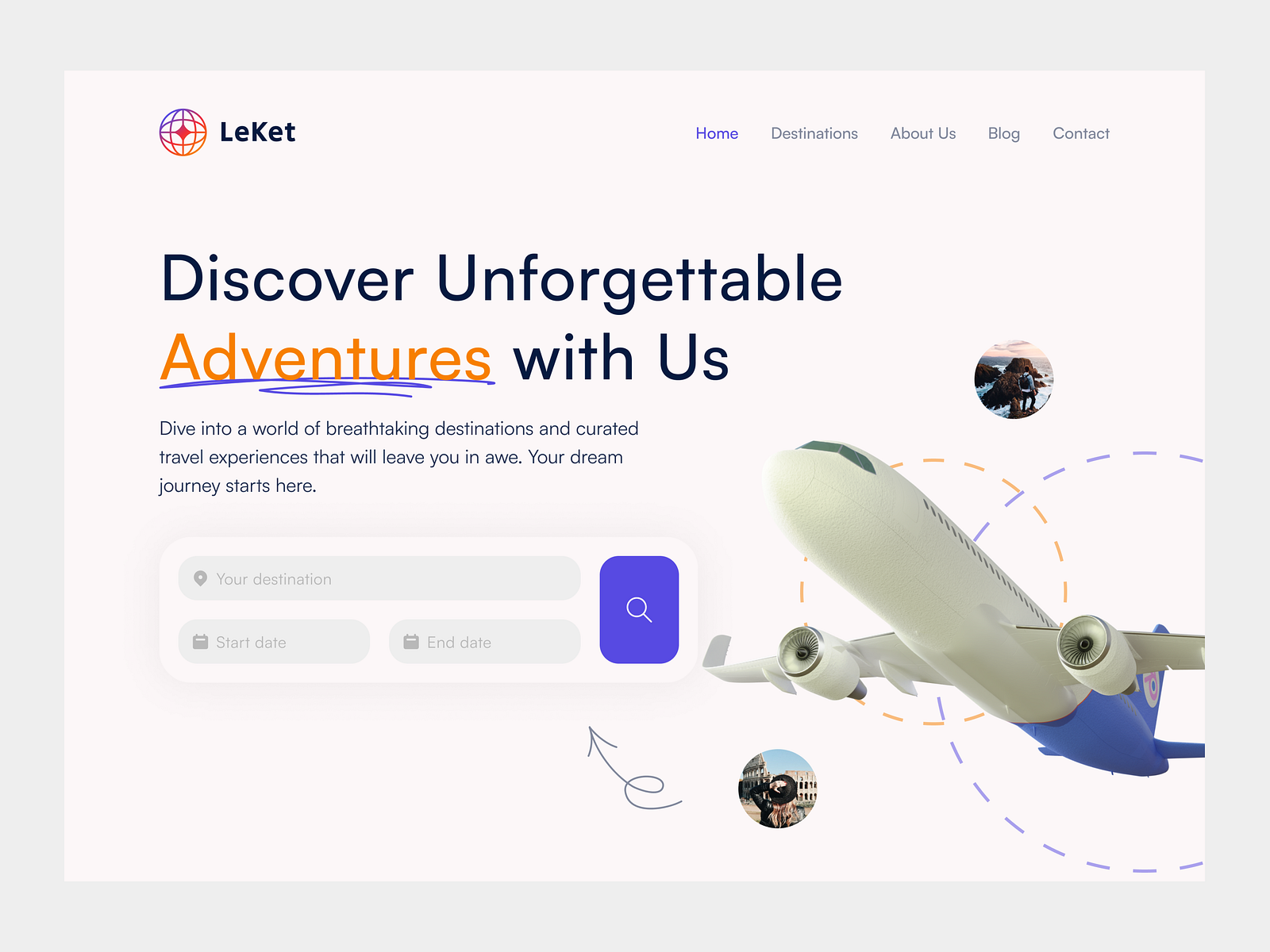 LeKet - Booking Flight Landing Page by Dimas Imameza for Matriks Studio ...