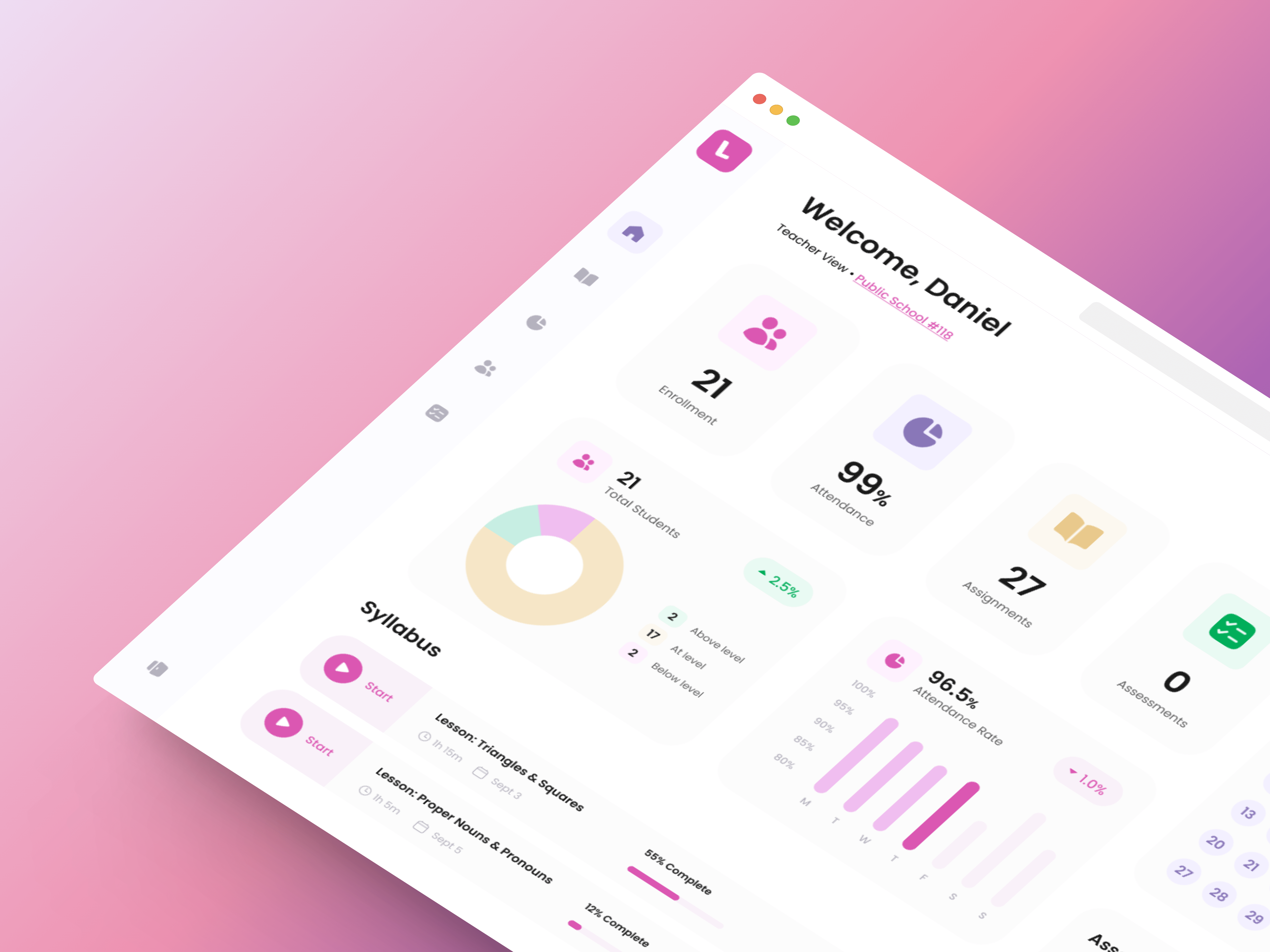 Education Dashboard - Teacher View 🍎 by dmartuk on Dribbble