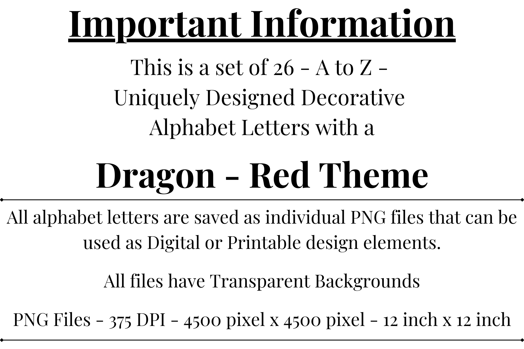 Set of 26 A to Z Alphabet Letters - Red Dragon Theme by Samantha-Anne ...