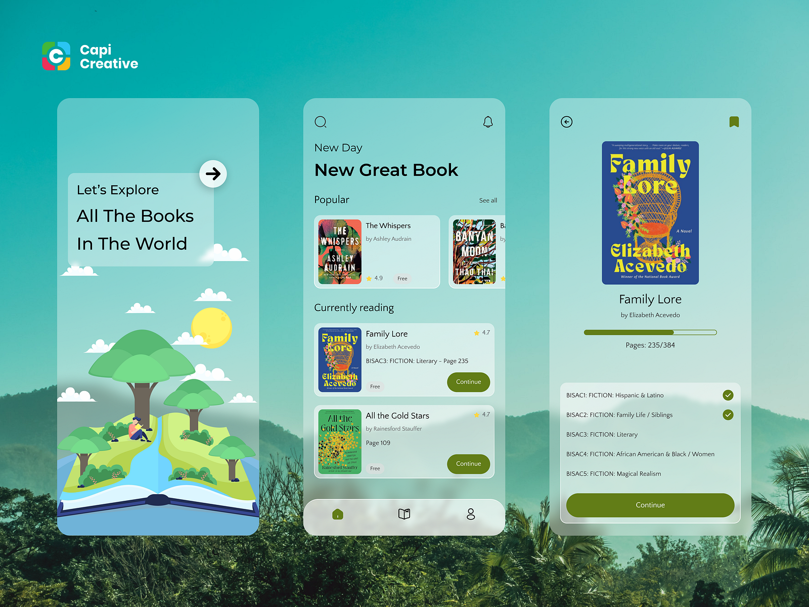 Book Reading App - Glassmorphism Design Style by Capi Product on Dribbble