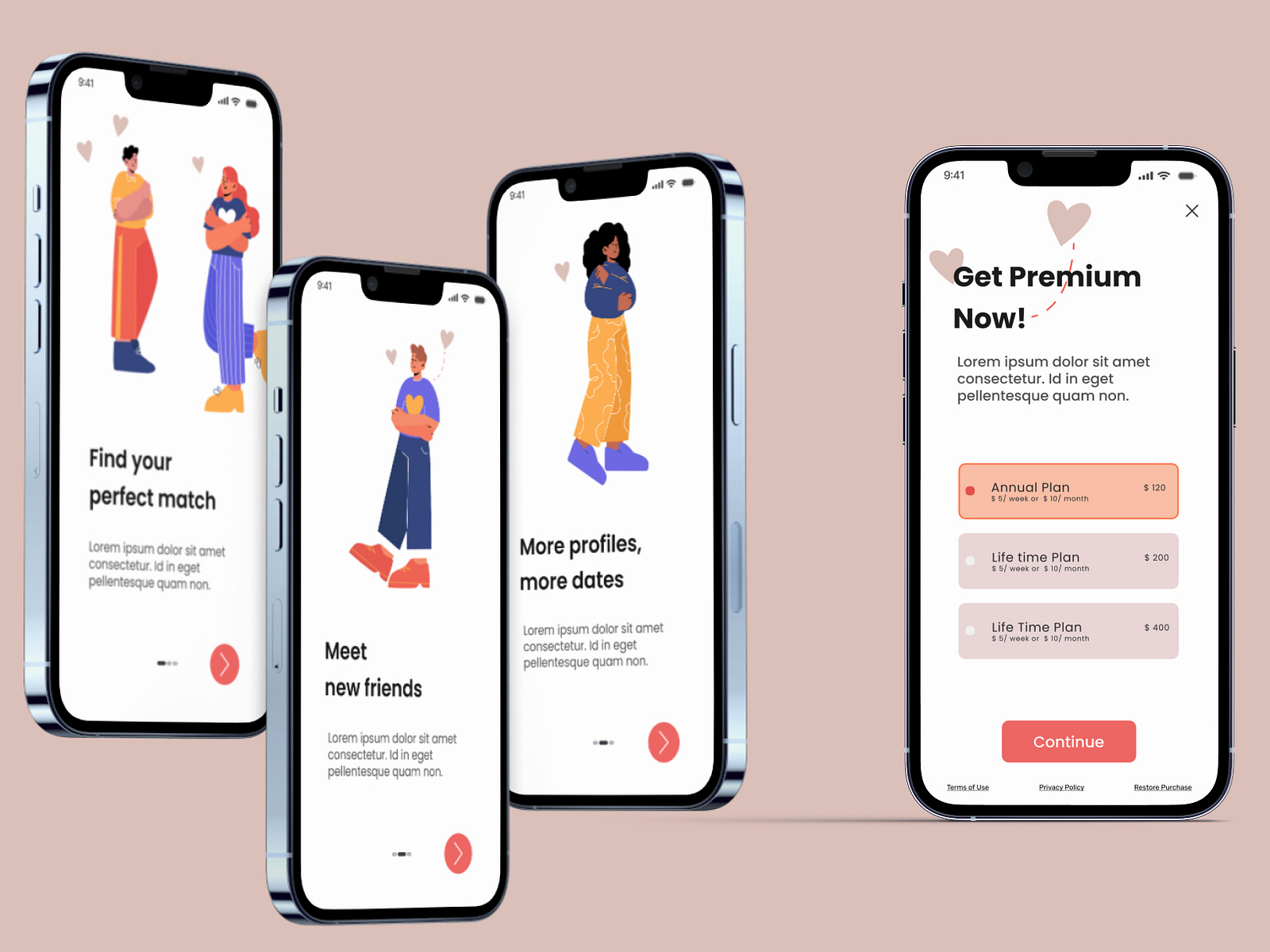 Dating App Onboarding Screens by Ezgi Kahraman on Dribbble