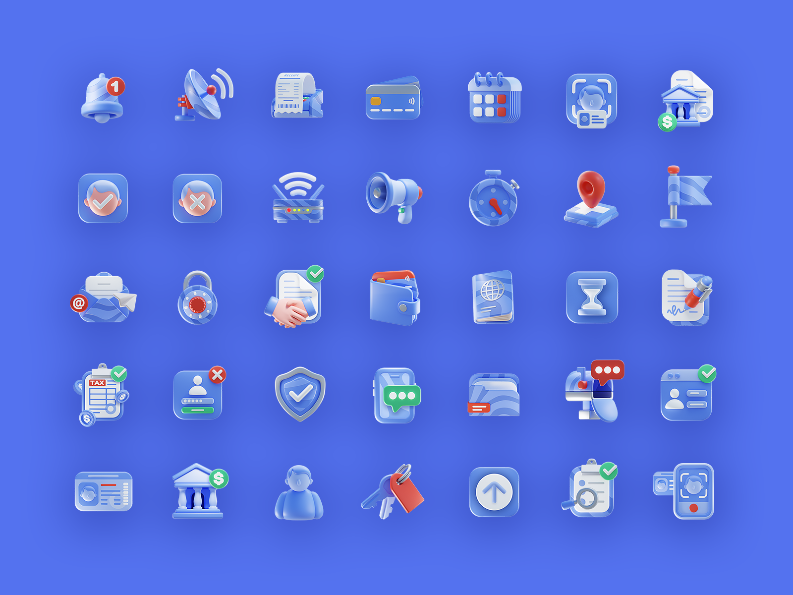Blue 3D Icon Pack by Corner Studio on Dribbble