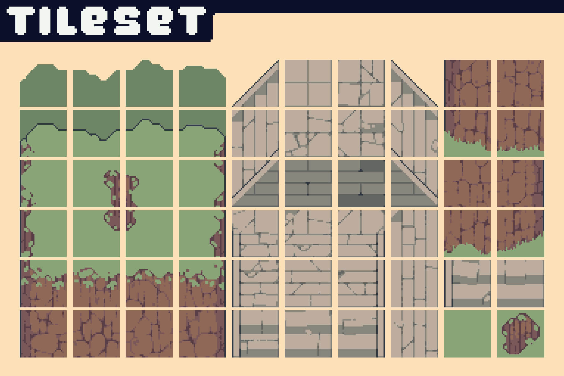 Graveyard Top-Down Tileset Pixel Art by 2D Game Assets on Dribbble