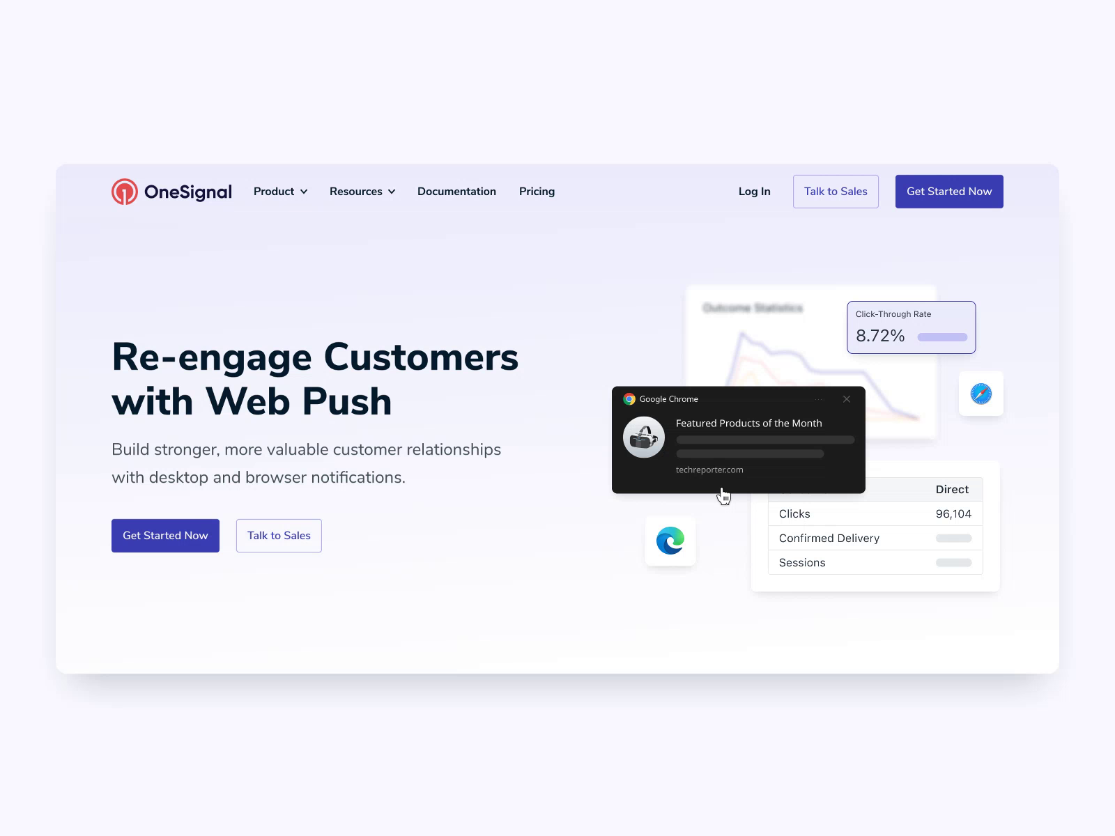 Web Push Hero Design Concept by Catherine J. Supnet for OneSignal on Dribbble