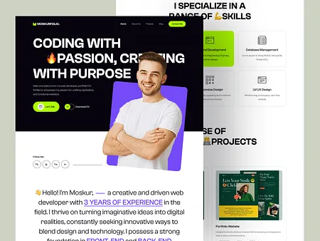 Developer Portfolio designs, themes, templates and downloadable graphic ...