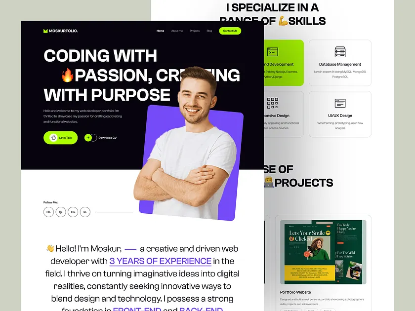 Developer Portfolio designs, themes, templates and downloadable graphic ...