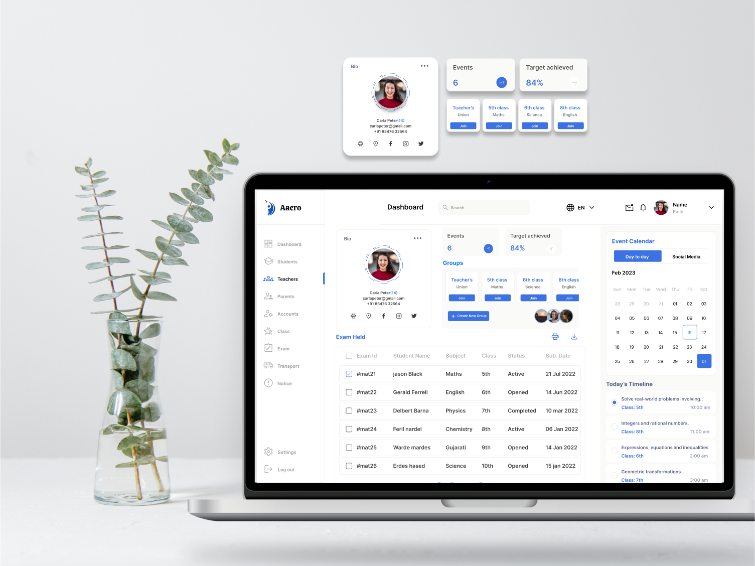 School Management Dashboard App by ThinkNovus Technologies on Dribbble