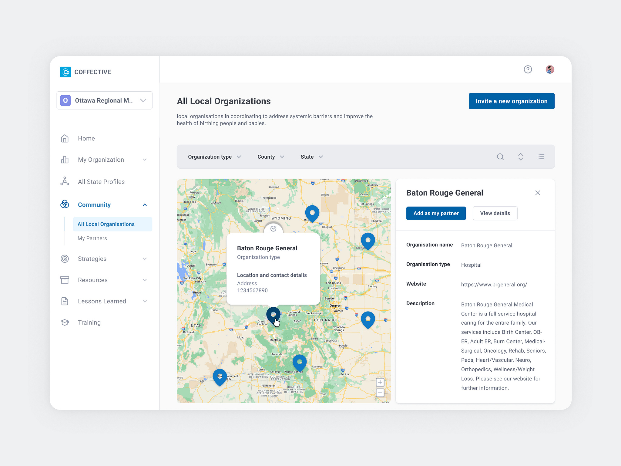 Map View | Collaboration Platform by Aubergine Solutions on Dribbble