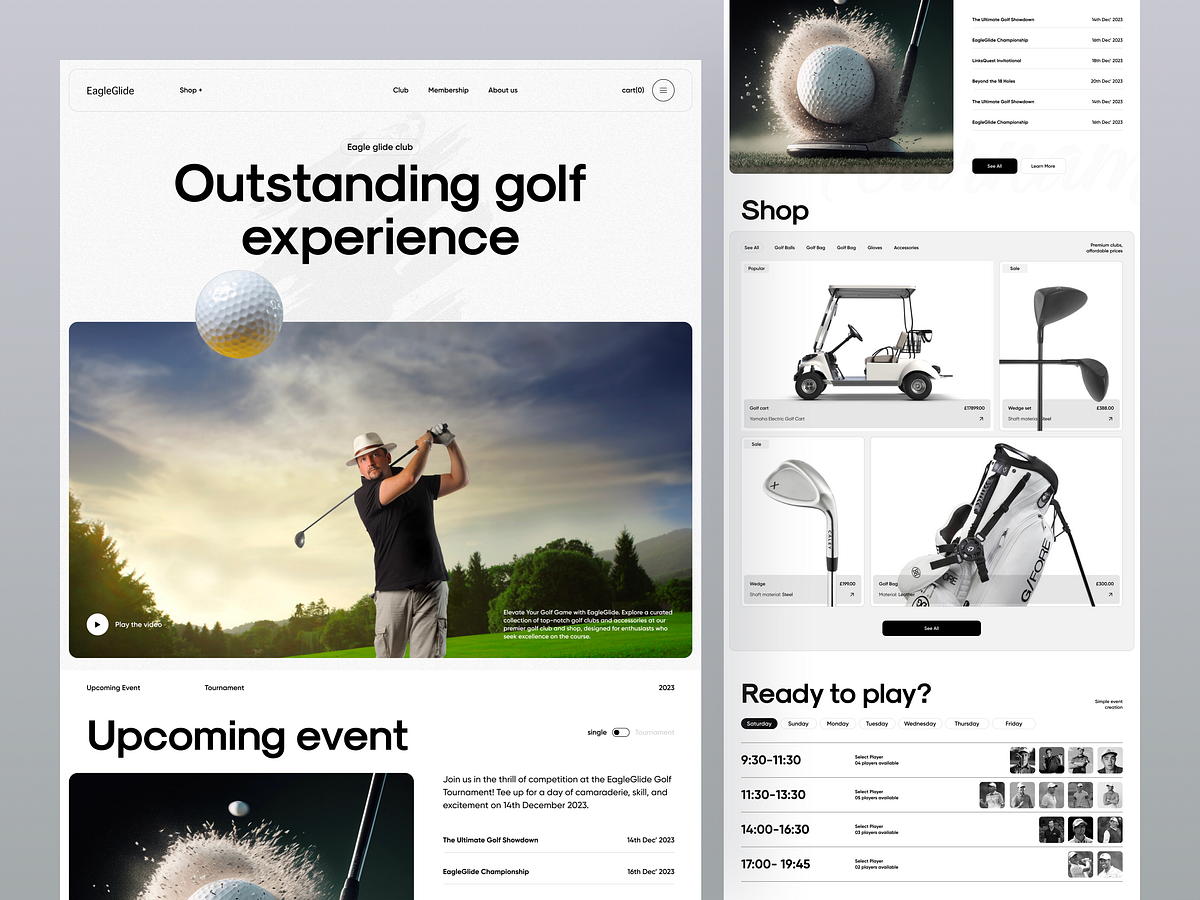 Golf Club Website Design. by Orix Creative on Dribbble