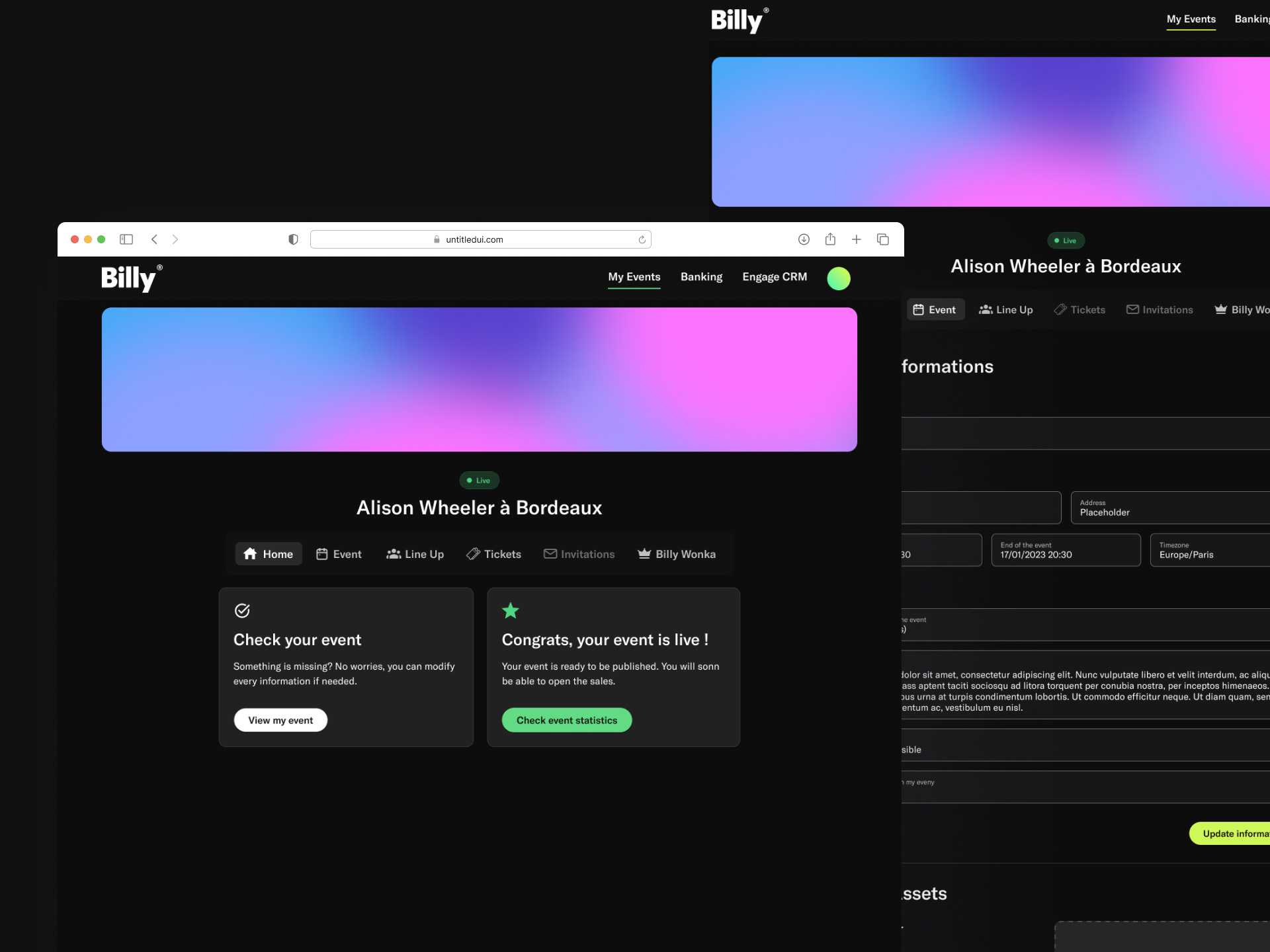 Billy app by Lucas Simula for Frame-ux on Dribbble
