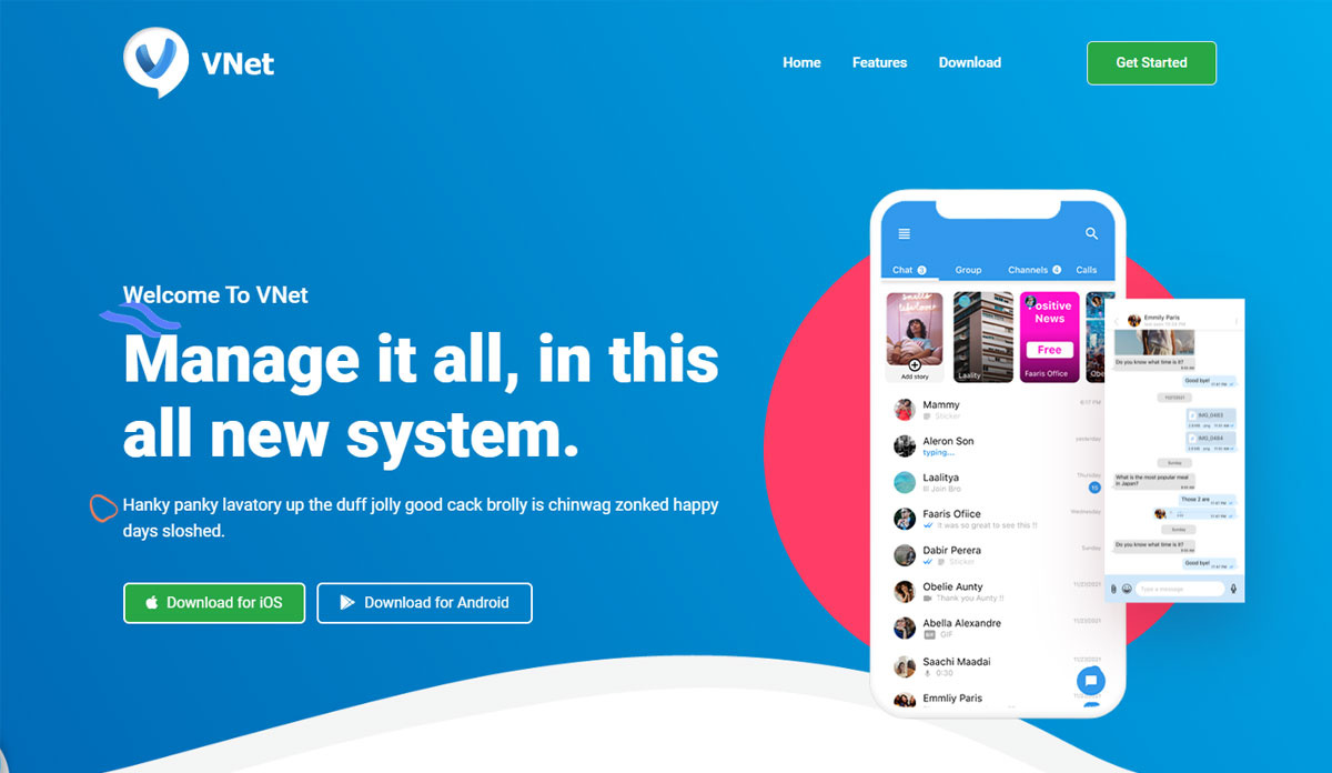 VNet Website Landing Page by Ayesh Ruwantha on Dribbble