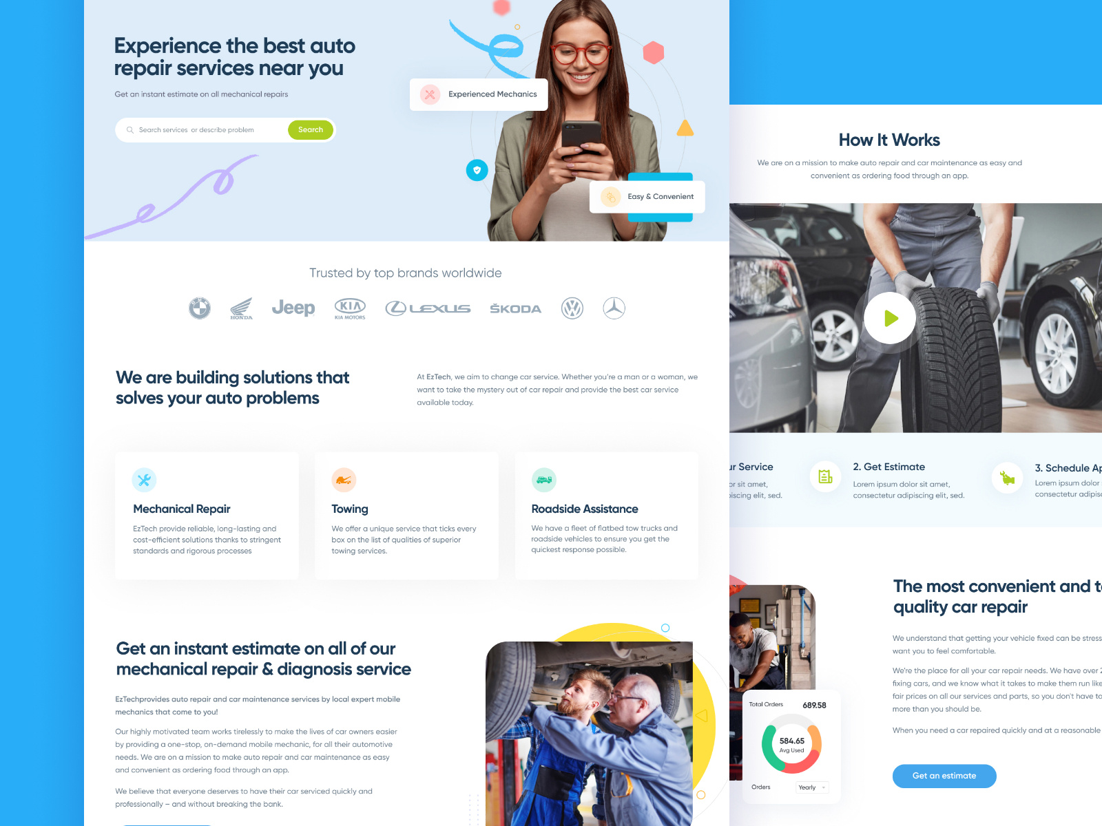 EZ Tech Website Landing Page by Dharam Kirti on Dribbble