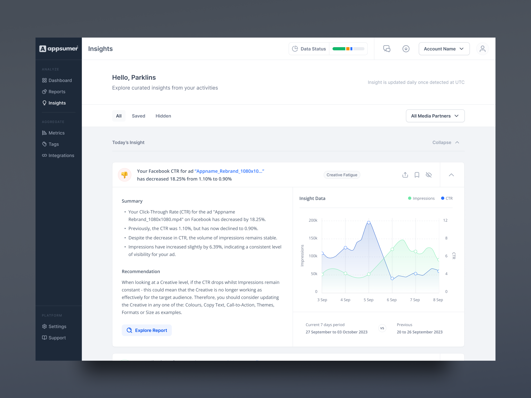 Card UI Design - Analytics Insight Reporting by Parklins on Dribbble