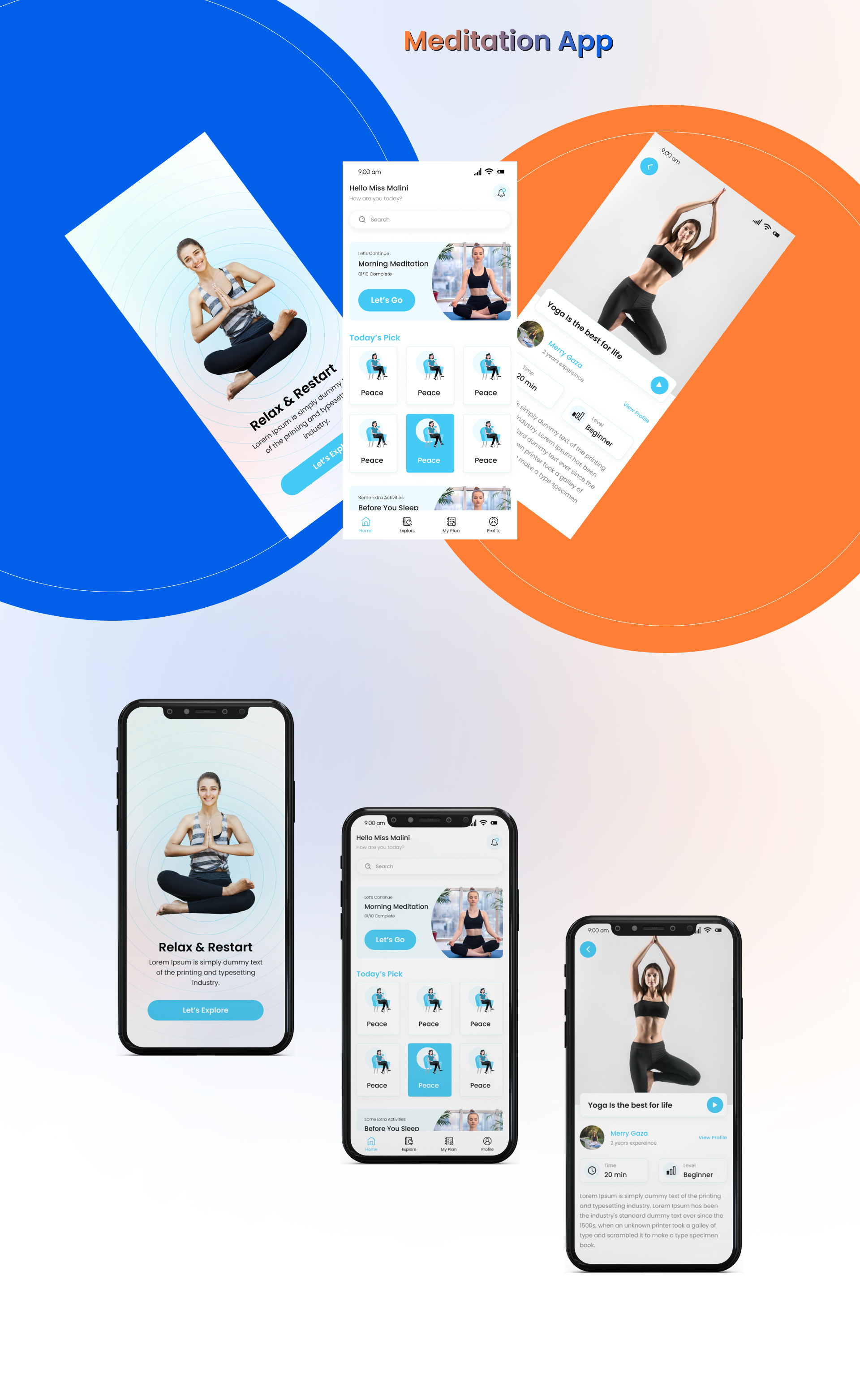 Meditation App Design (Mobile iOS, Android) by Theoddcoders ...