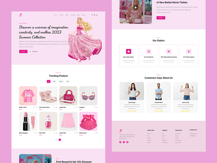 Barbie - Landing Page Challenge by Shamsunnahar Lima on Dribbble