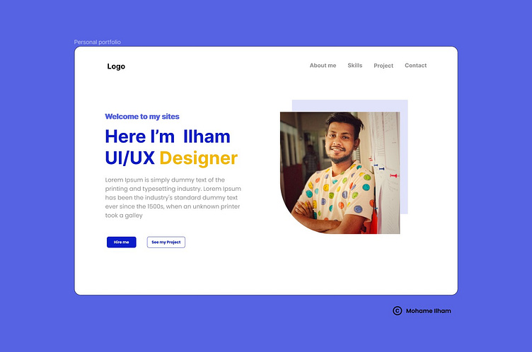 Personal Portfolio design by Mohamed Ilham on Dribbble