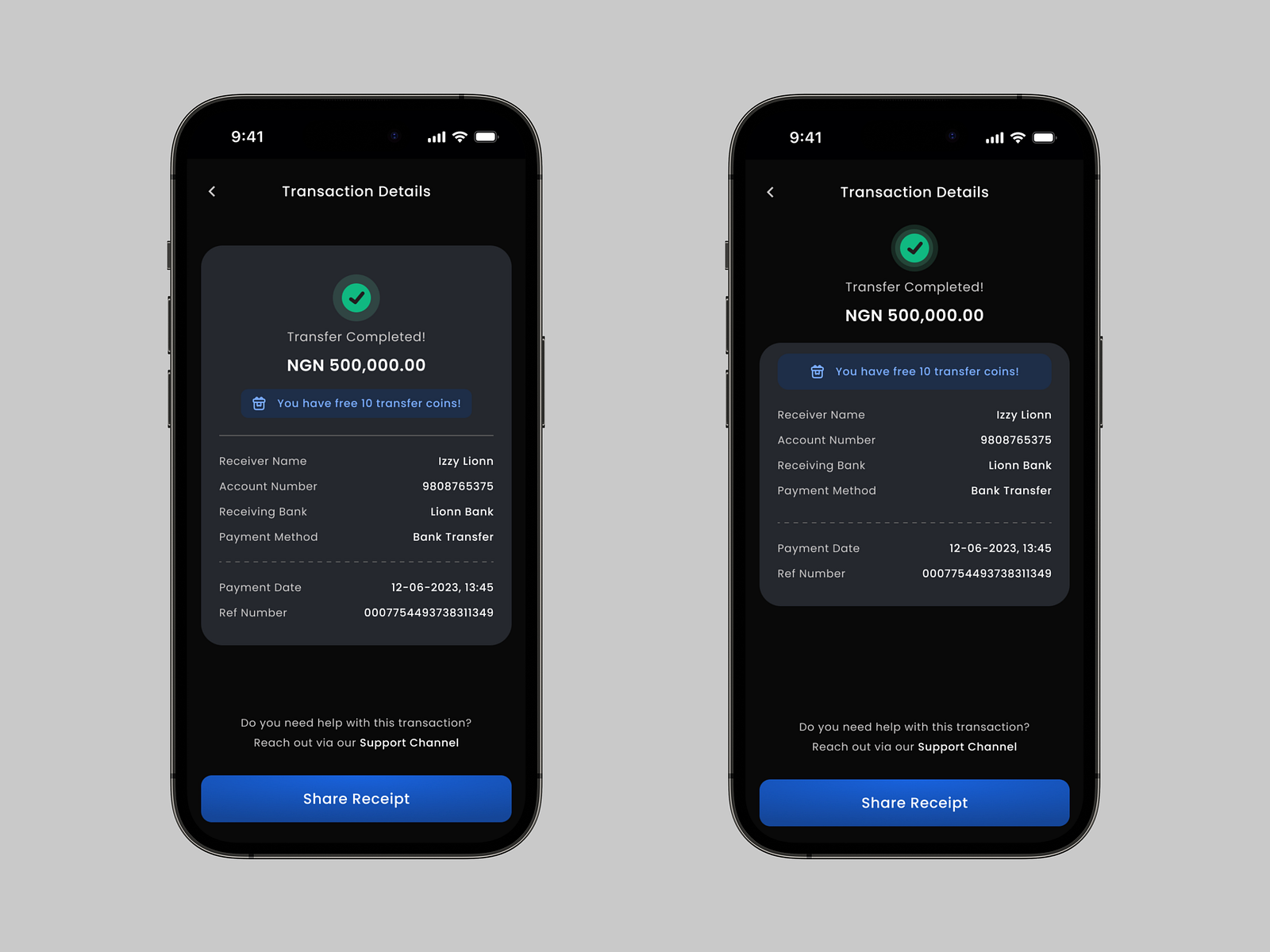 Receipts (Transaction Details) Screen - Fintech APP by Oluwatosin ...