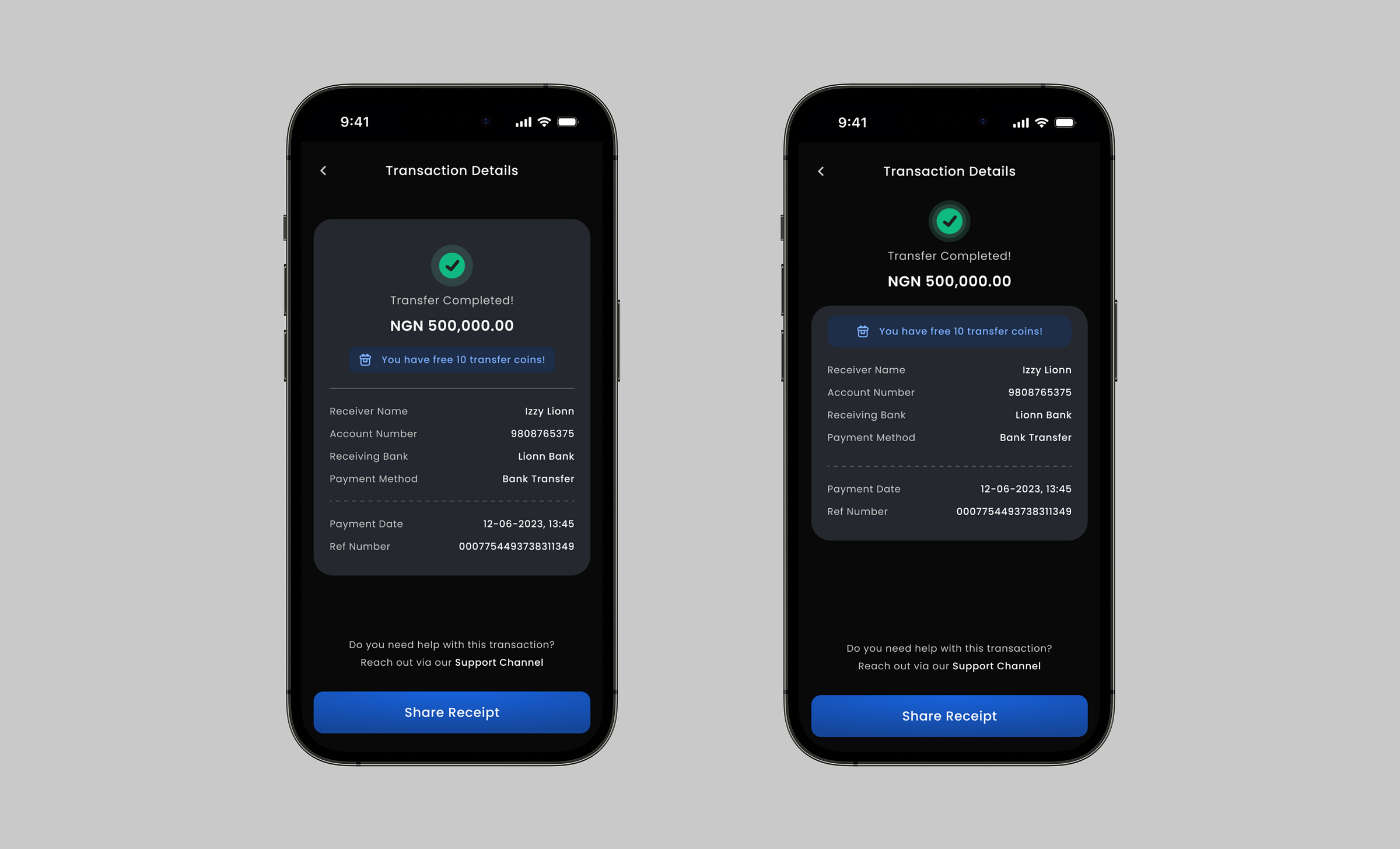 Receipts (Transaction Details) Screen - Fintech APP by Oluwatosin ...