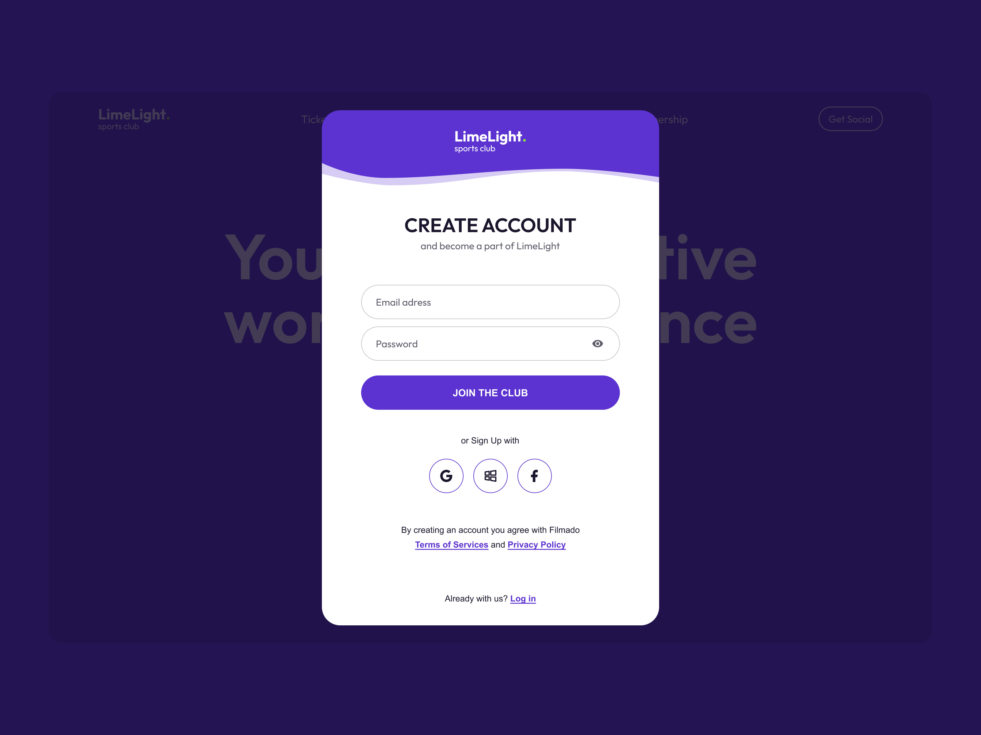 Web design for sports club LimeLight by Svetlana on Dribbble