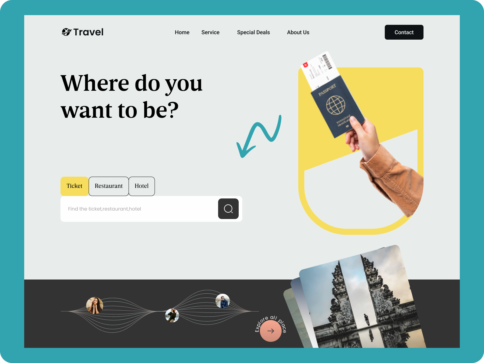 Travel Hero Section by Md.Tanjib Jahangir Tusher on Dribbble