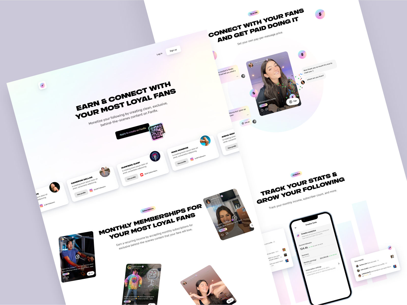 Fanfix.io Landing Page by Nicholas Mueller on Dribbble