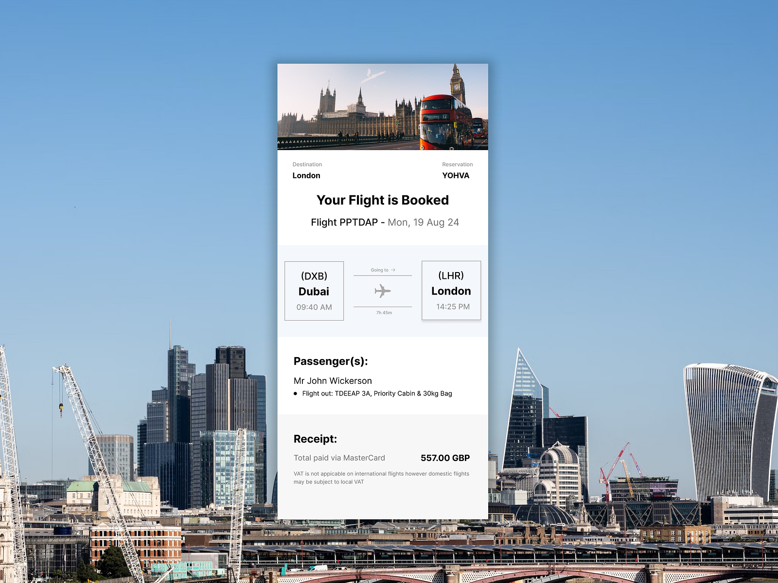 Flight Receipt by CaseyDesign on Dribbble