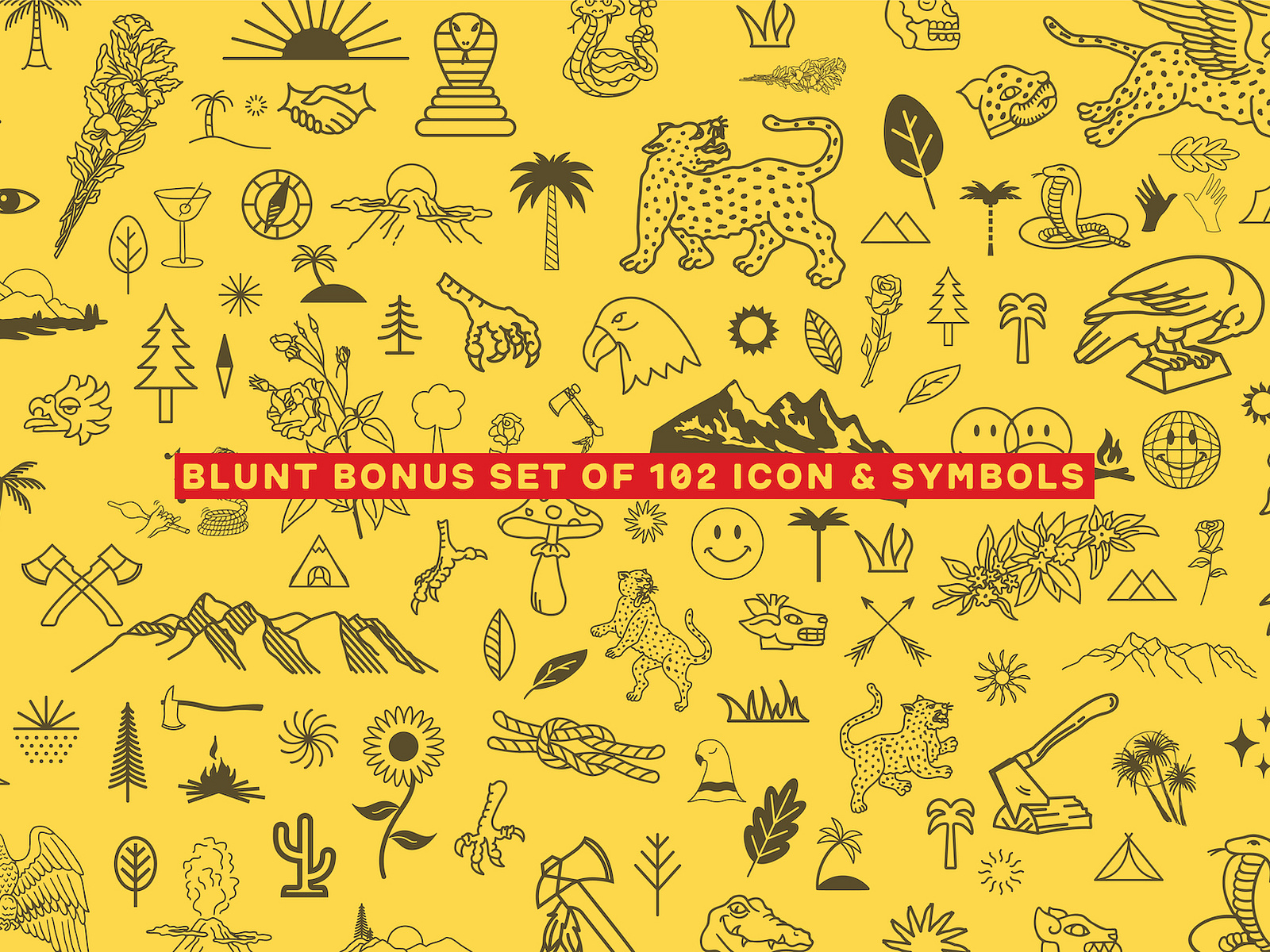 ICON & SYMBOL OF BLUNT BUNDLE FONT by SUP-PORT STUDIO on Dribbble