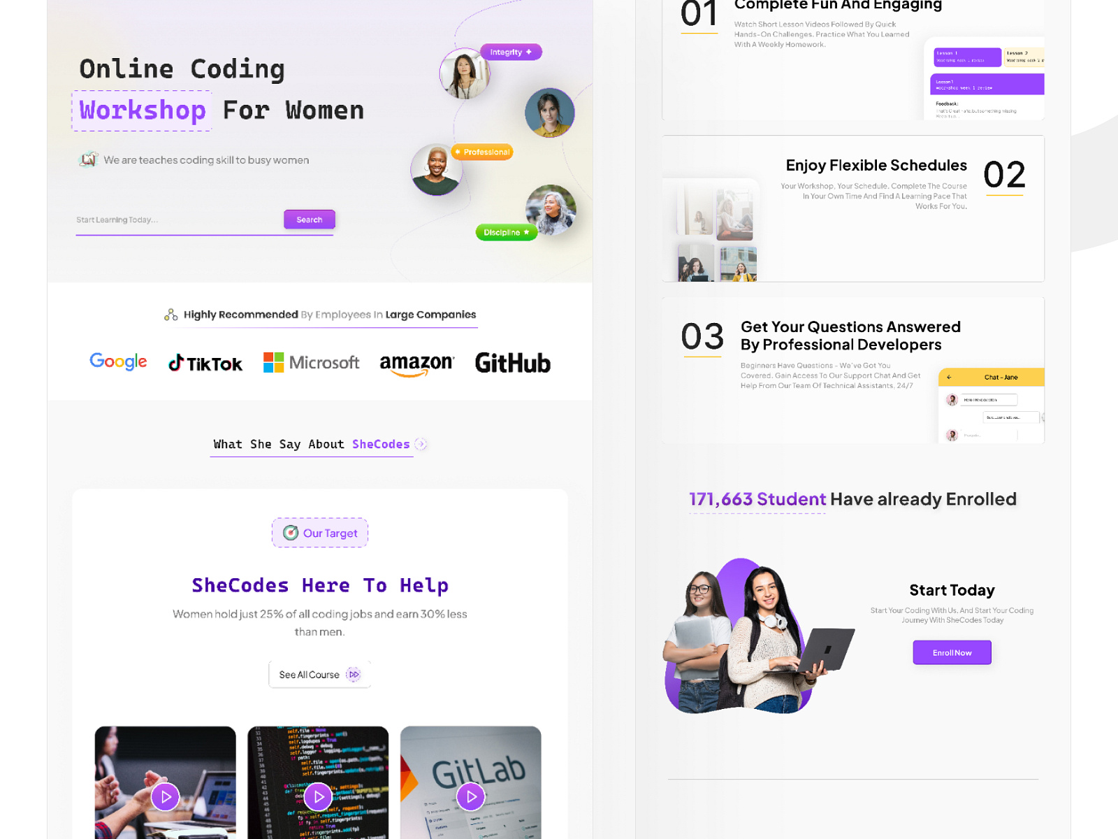 Re-Design SheCode Website by Hafiz Adi on Dribbble