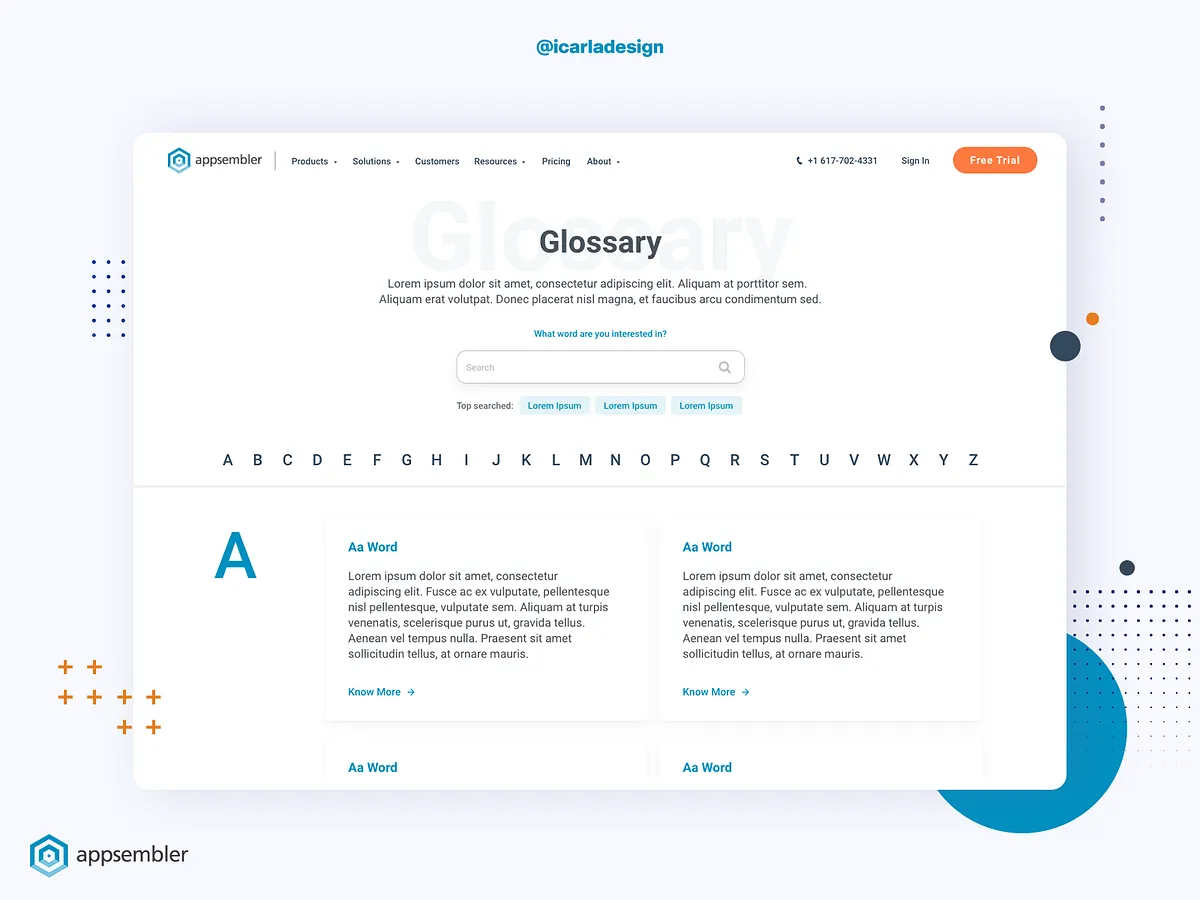Browse thousands of Glossary images for design inspiration | Dribbble