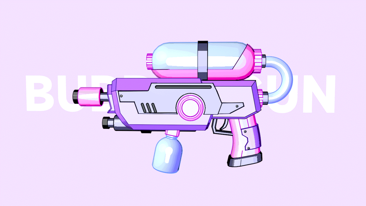3D pink bubble gun animation by Devil Felton on Dribbble