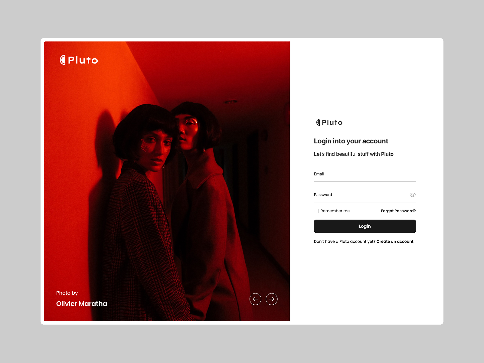 Pluto - Login Design Concept by Mohammad Farrel Nur Rilwanu on Dribbble