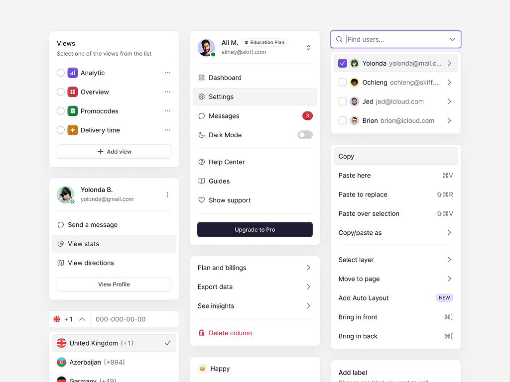 Dropdown component | 💠Pebble UI by Ali for Pebble UI on Dribbble