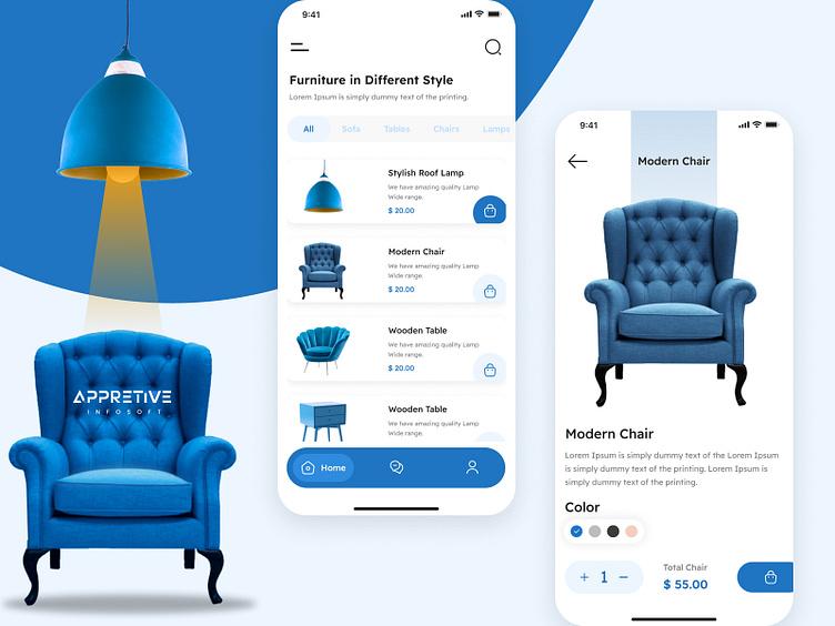 Furniture app design by Appretive Infotech on Dribbble
