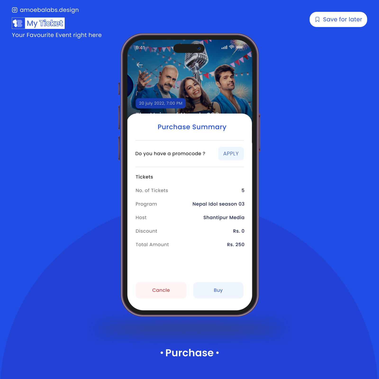 My Ticket - Event Booking App : Elevating Event Experiences by Amoeba ...