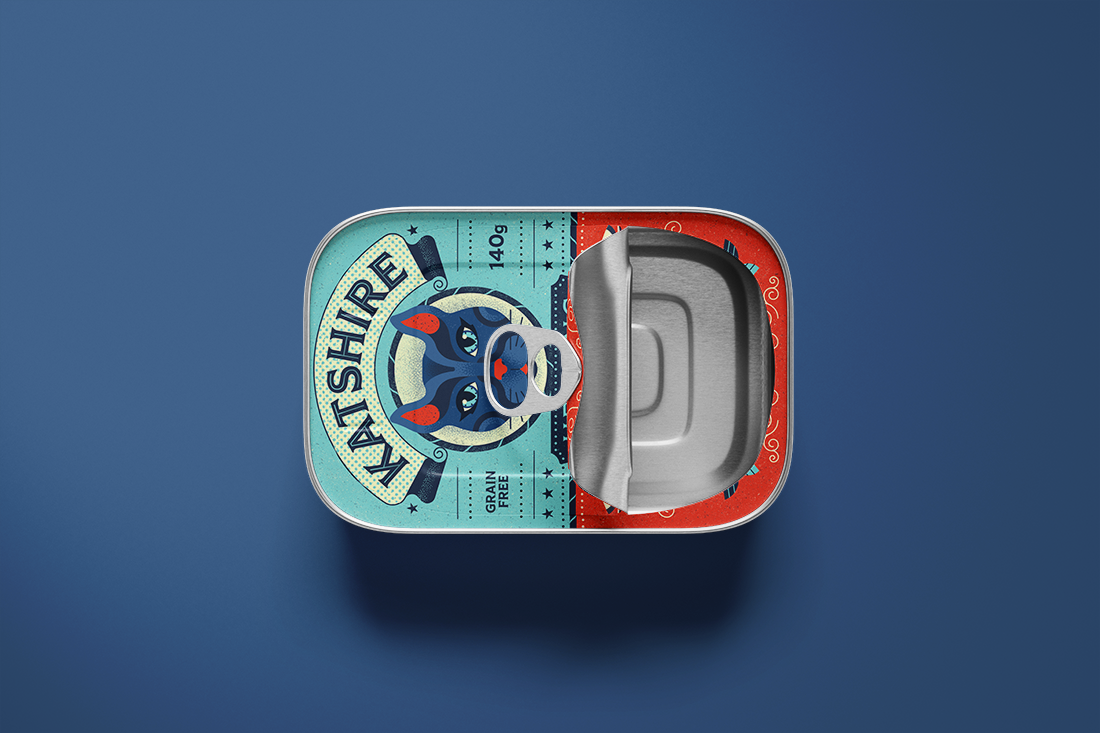 Canned cat food packaging by Aronne Nembrini on Dribbble