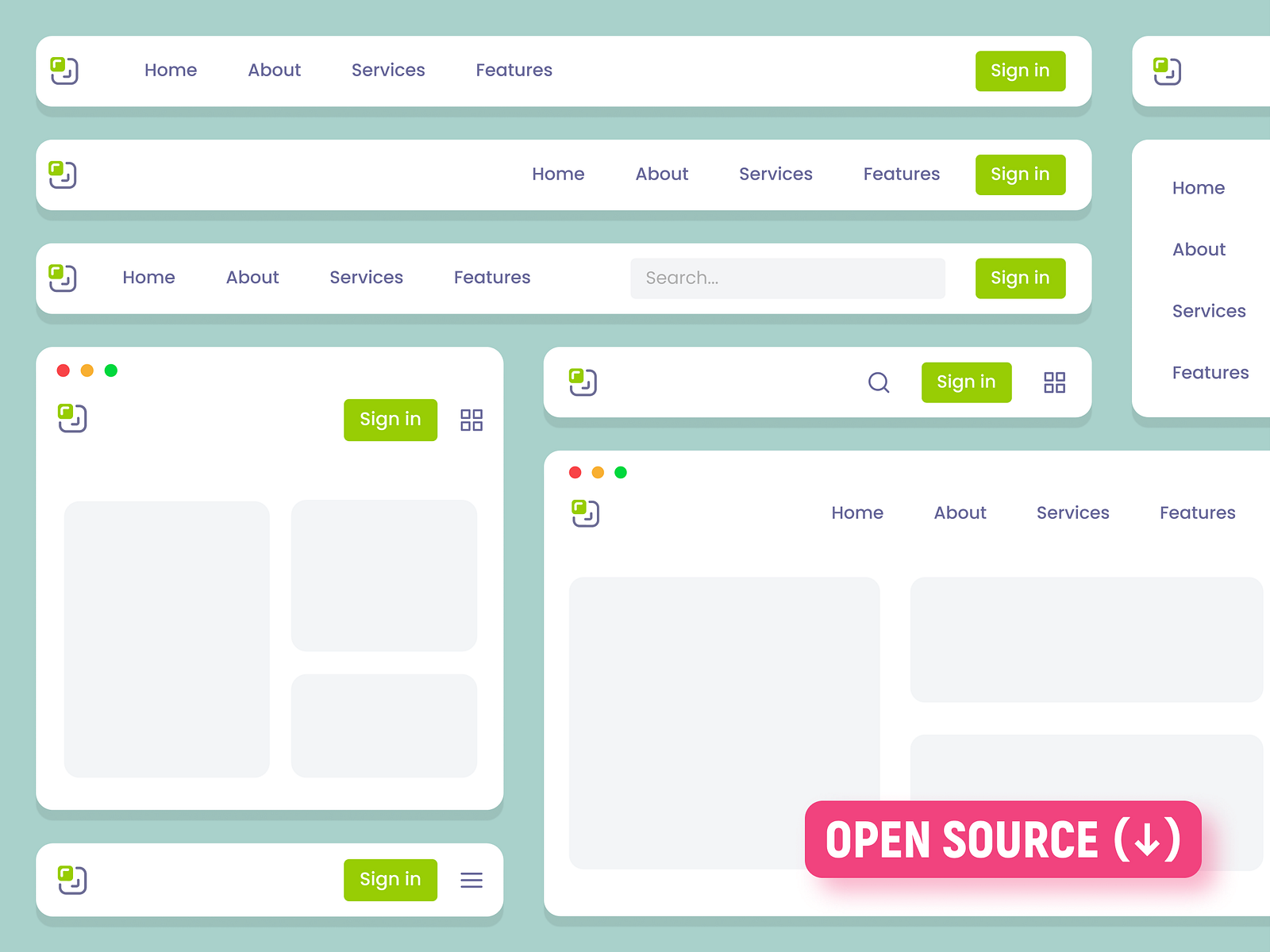 Responsive Navigation Bars by Disclosed Code on Dribbble