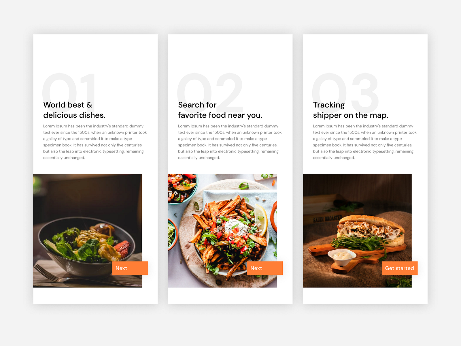 Onboarding Screen for Food App by Oryx Design Studio on Dribbble