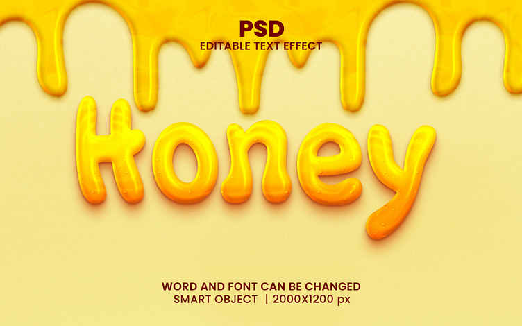 Honey liquid 3D Editable Photoshop Text Effect Template by Bdrobin on Dribbble