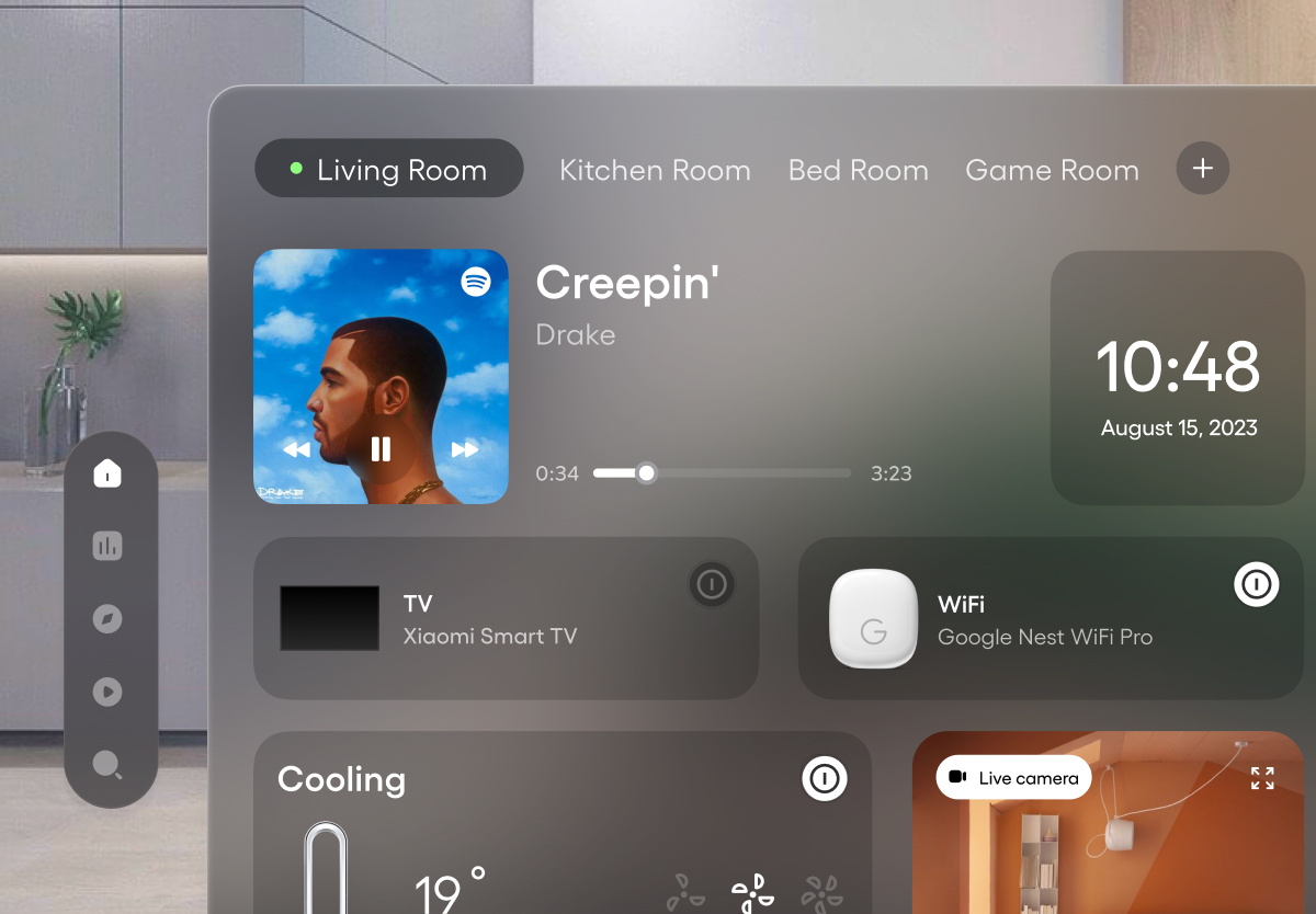 Smart home for Vision OS by Nourian for Piqo Studio on Dribbble