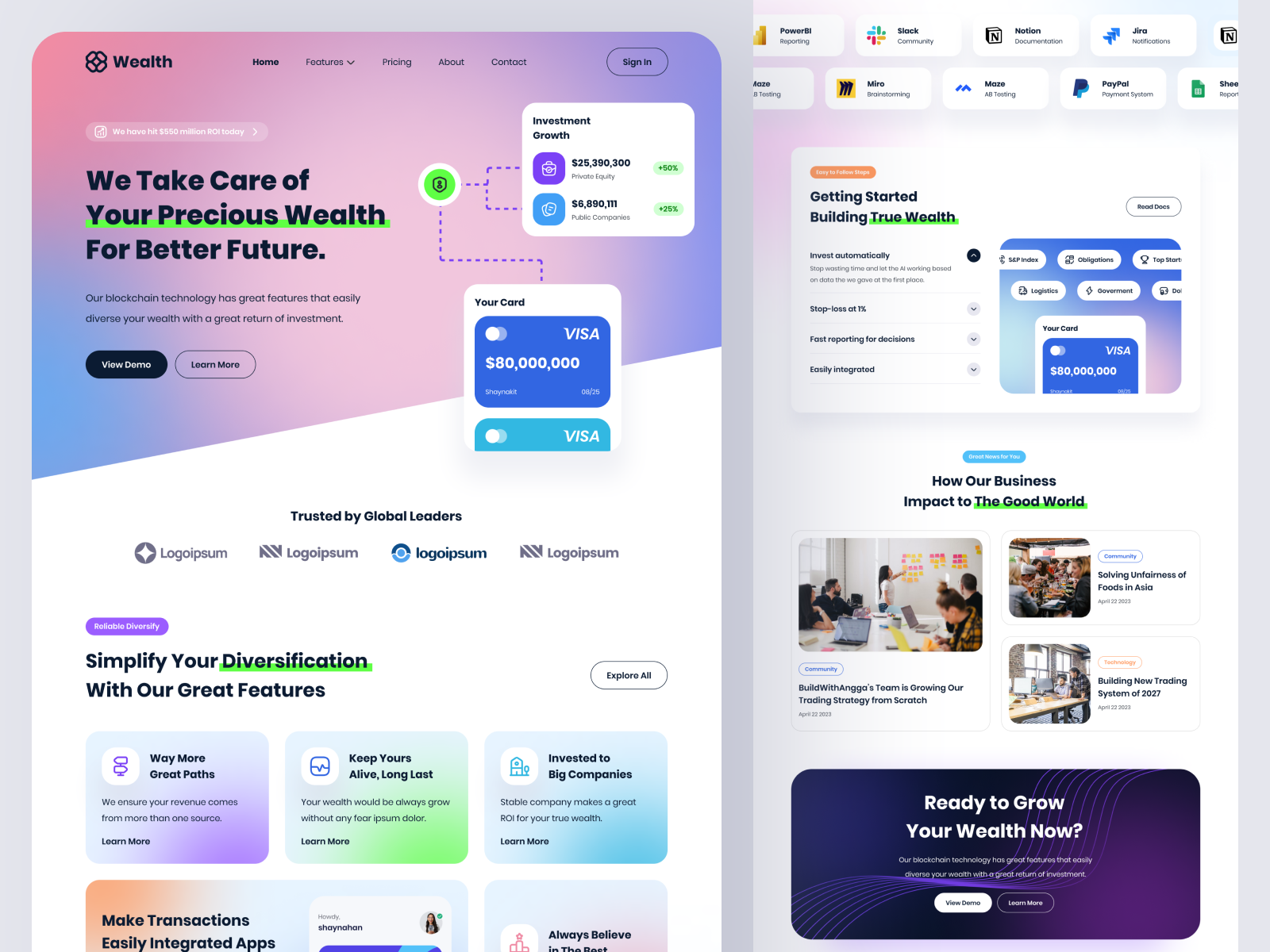 Wealth Management Landing Page by BuildWithAngga on Dribbble